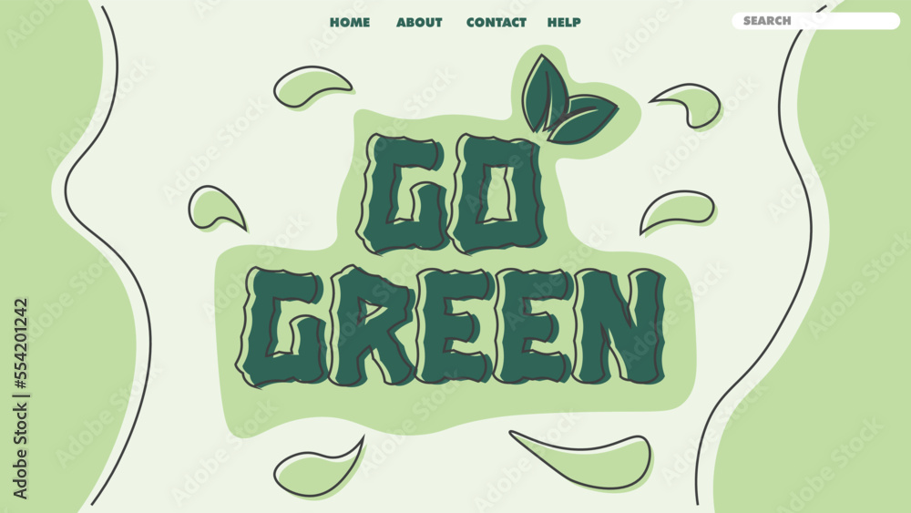 Go green landing page, go green banner design template, go green design ...