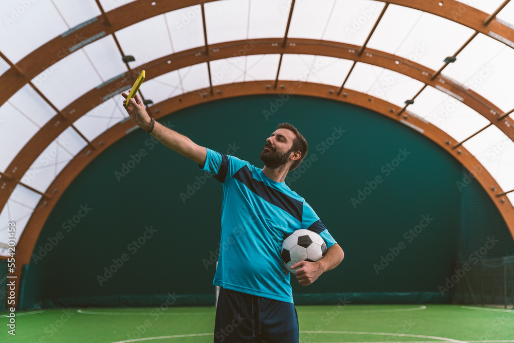 Cinematic image of a soccer freestyle player making tricks with the ...