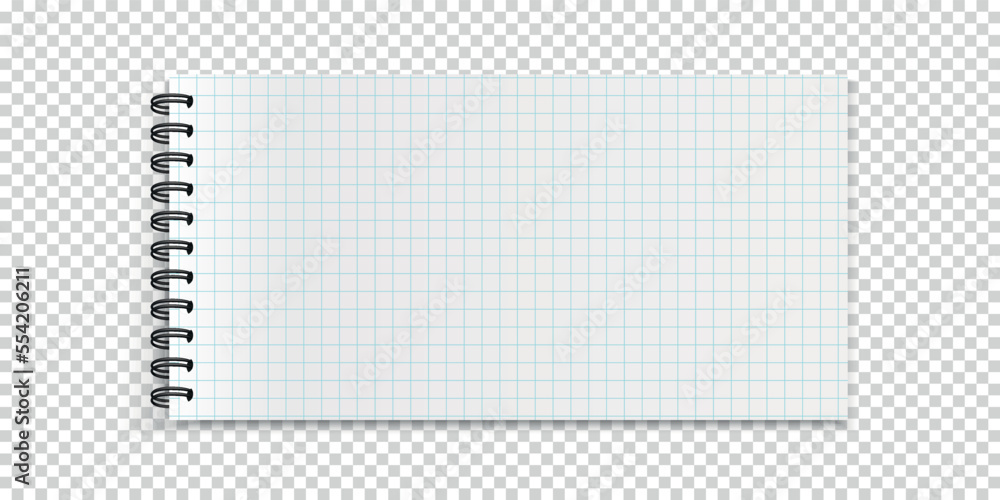 Spiral Notebook Template - Empty Cell Grid Striped Vector Illustration ...