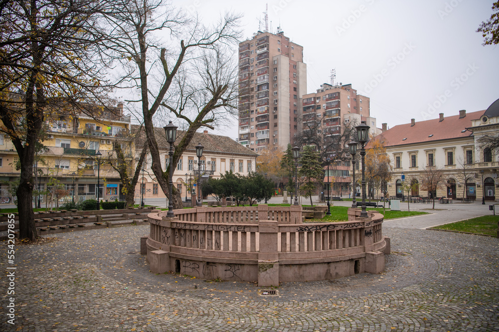 The main square of Pancevo city, Trg Kralja Petra I square, one of the ...