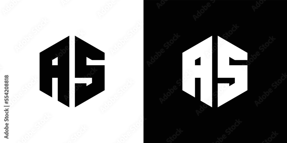 Letter AS Polygon, Hexagonal Minimal and Trendy Professional Logo ...