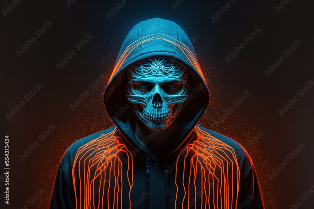 Portrait of a cyberpunk character Cyber girl in futuristic suit with ...