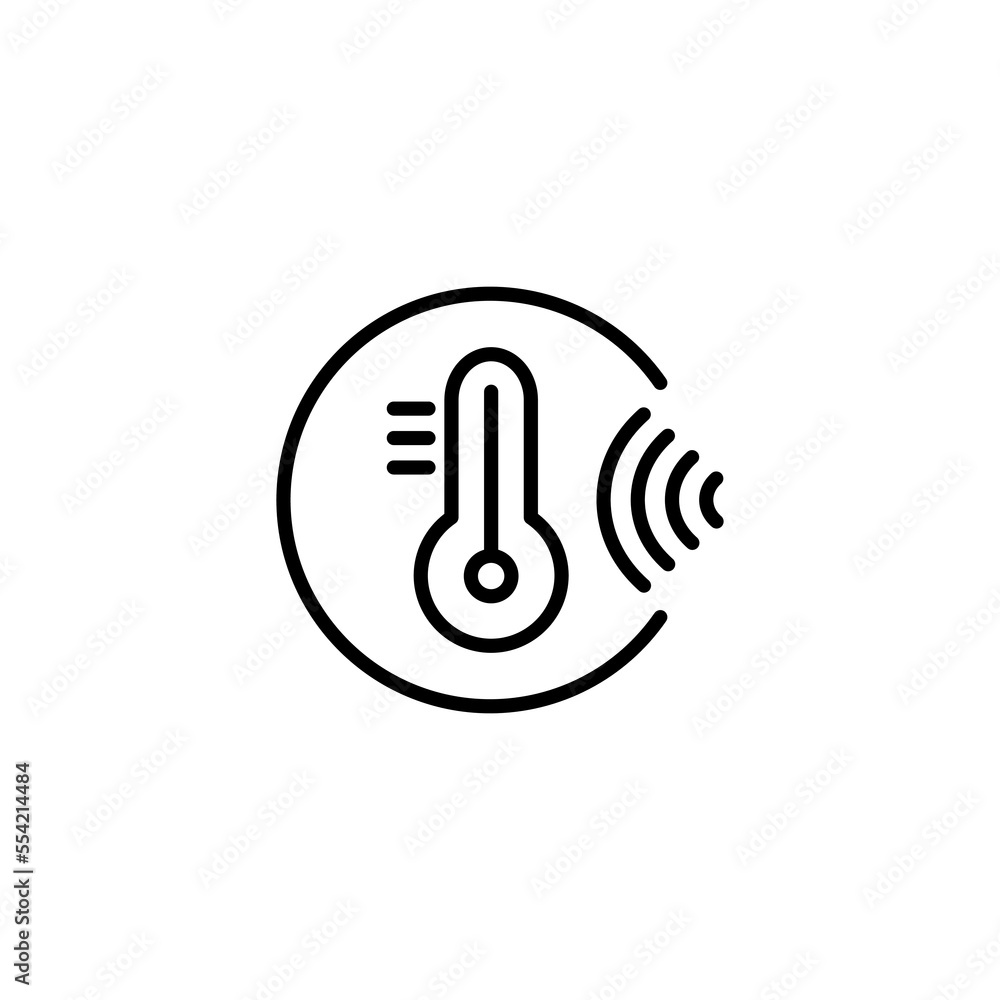 Weather line icon. Temperature, thermometer, cold, heat, signal ...