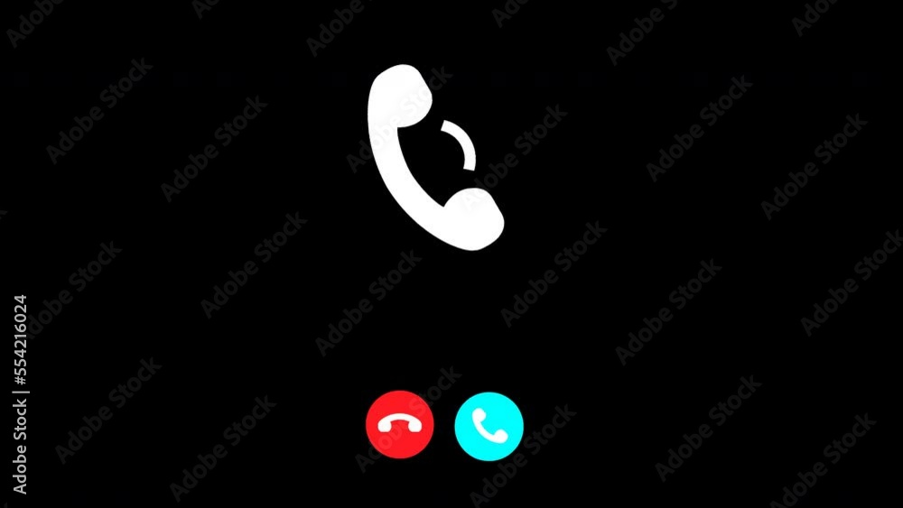 Incoming Call with Accept and Decline Option animation on Black ...