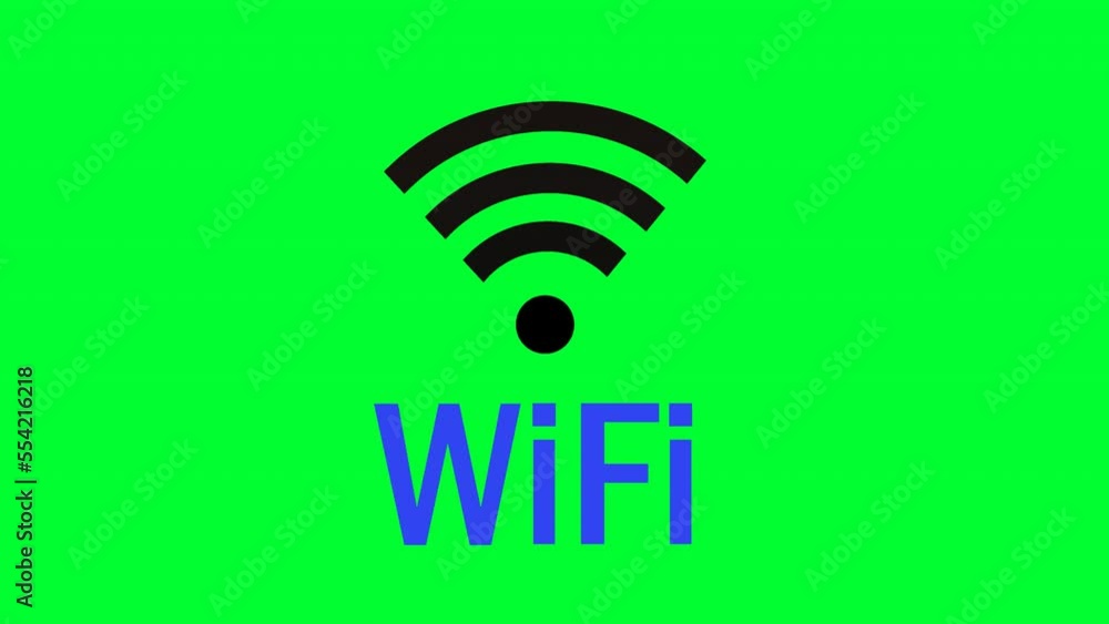 WIFI icon wireless internet signal animated on Green Screen. Wifi ...