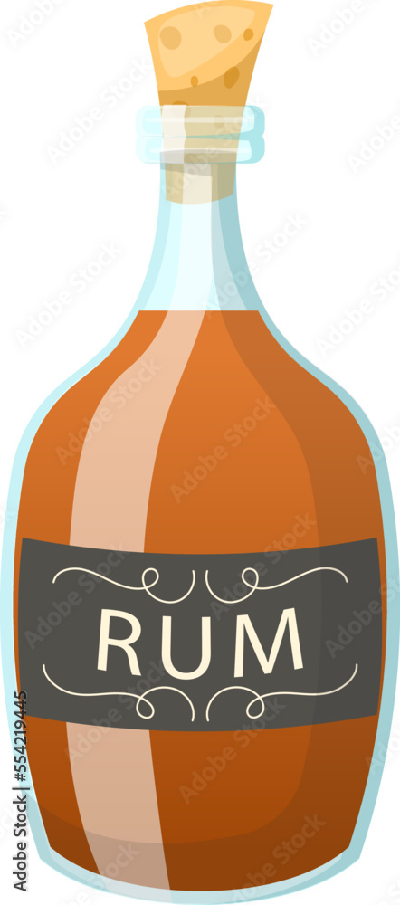 rum bottle cartoon. whiskey alcohol liquor, glass brandy cognac ...