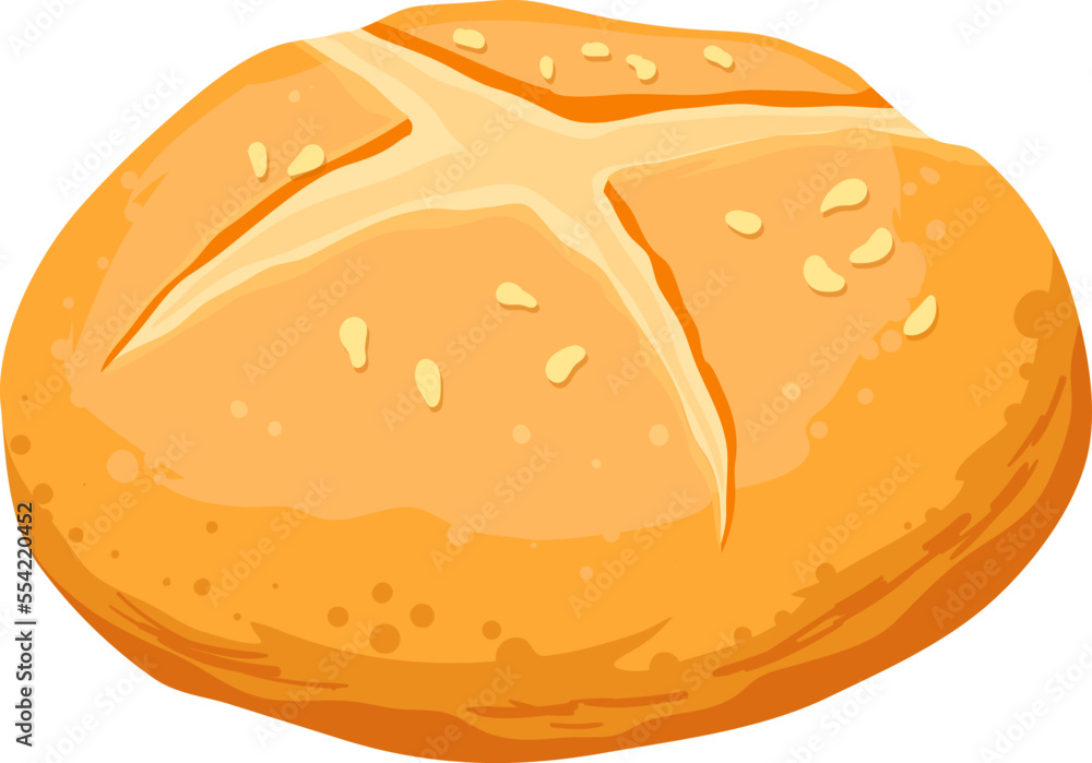 bun bread cartoon vector. loaf food, bakery baget, pastry grain, cereal ...