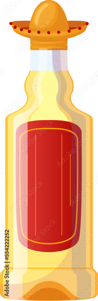 tequila bottle cartoon. shot, agave mexico alcohol, mexican glass ...