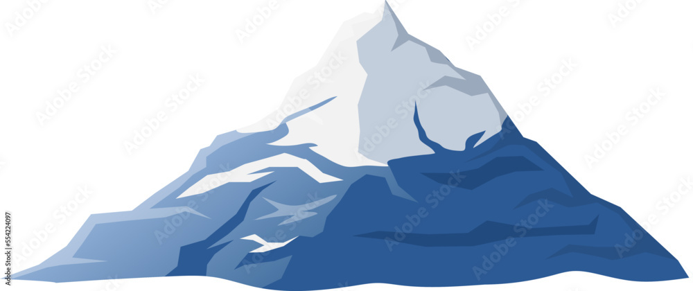 mountain snow cartoon. winter landscape, blue ice, sky peak, hill range ...