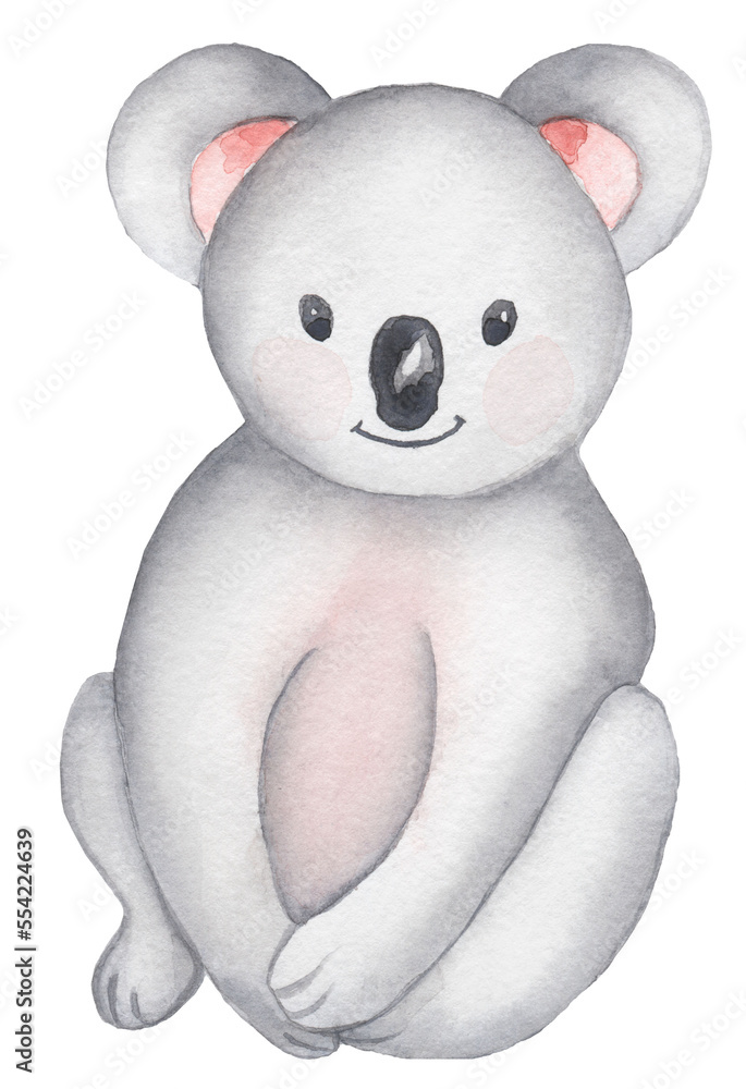 Little Koala Clipart, Watercolor Tropical Bear Animal sitting, Summer ...