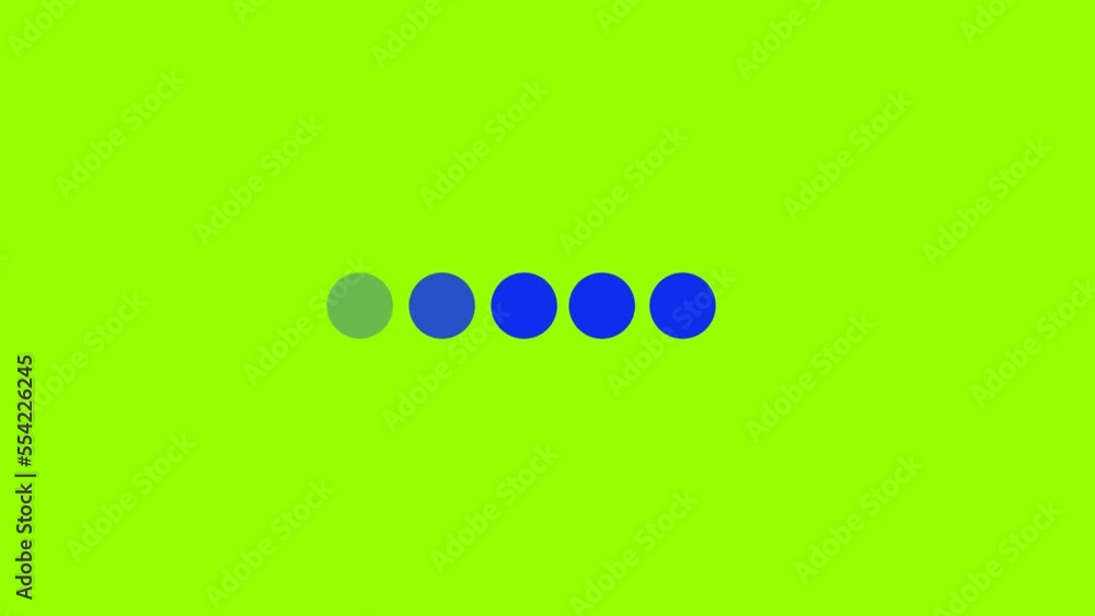 Five blue dot Progress loading bar UI indicator animation on Green ... Five blue dot Progress loading bar UI indicator animation on Green ...