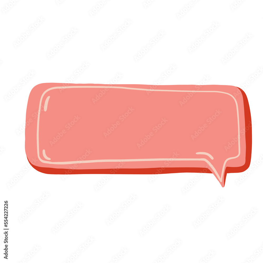 Pink speech bubble illustration. Cartoon style. Stock Illustration ...