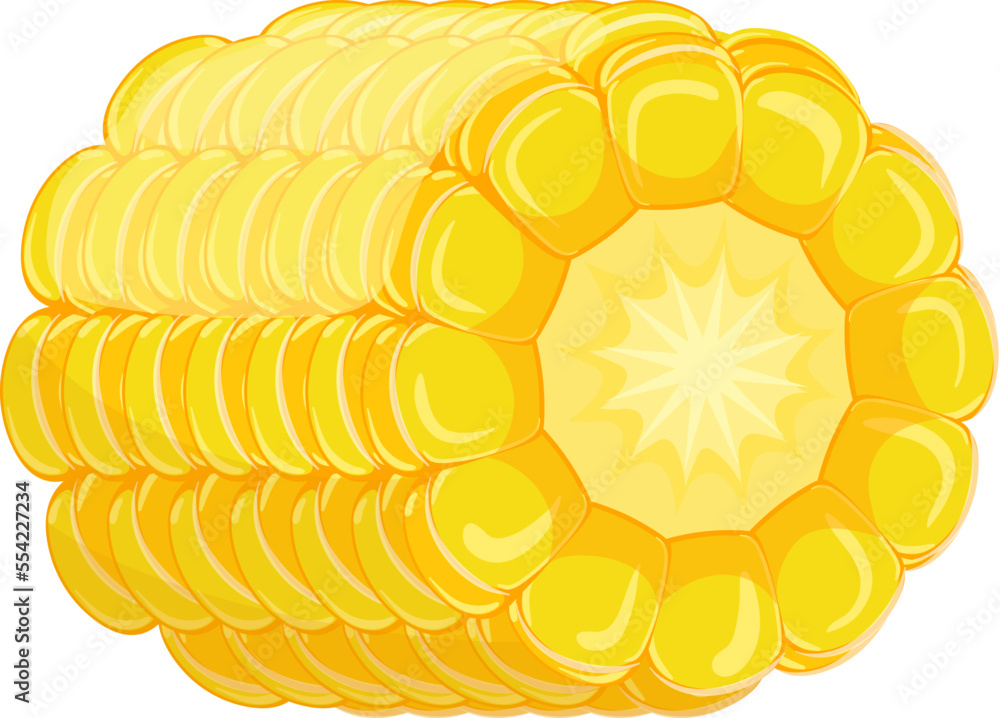 corn cut cartoon. food grain, fresh harvest, healthy ingredient ...