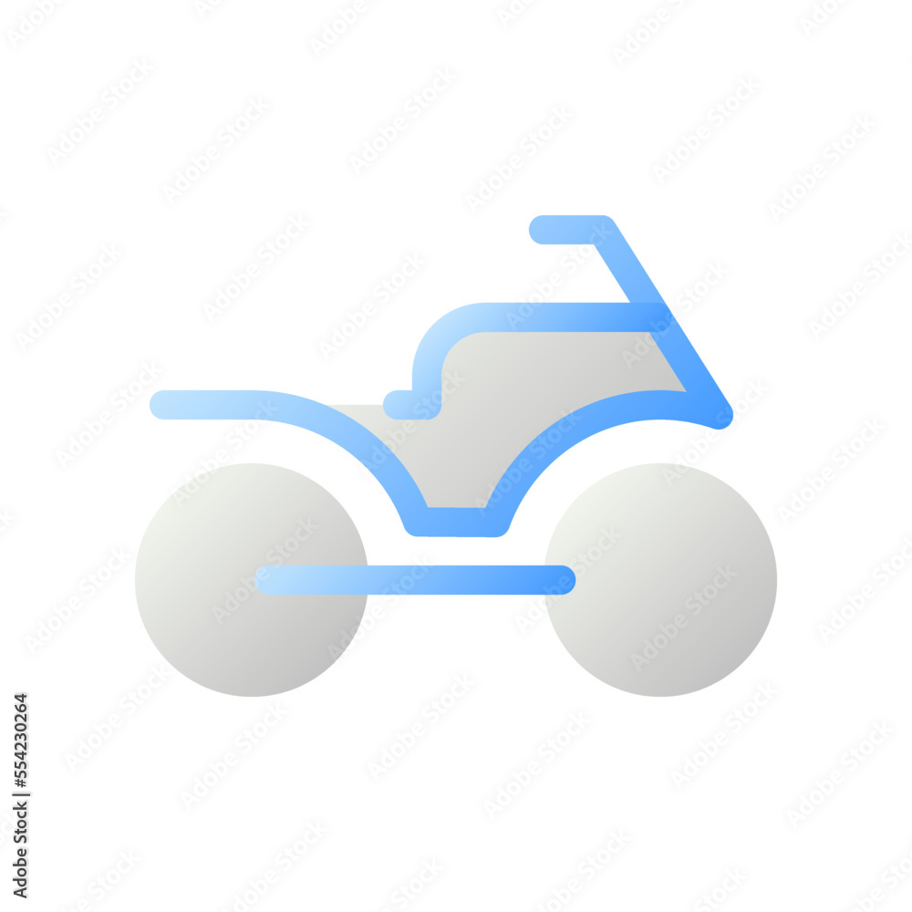 Motorbike flat gradient two-color ui icon. Motorcycle transport ...