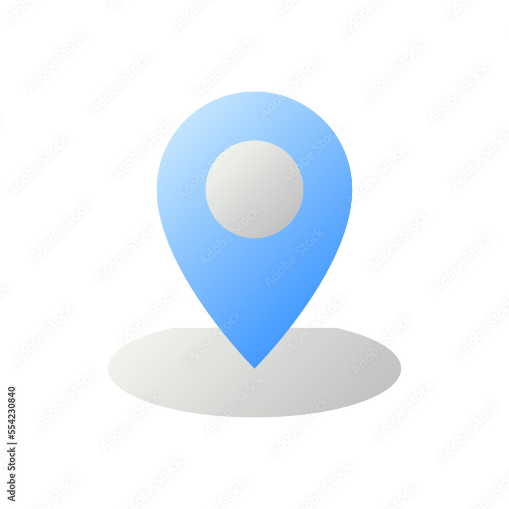 Dropping pin point flat gradient two-color ui icon. Find location on map. GPS navigation. Saving ...