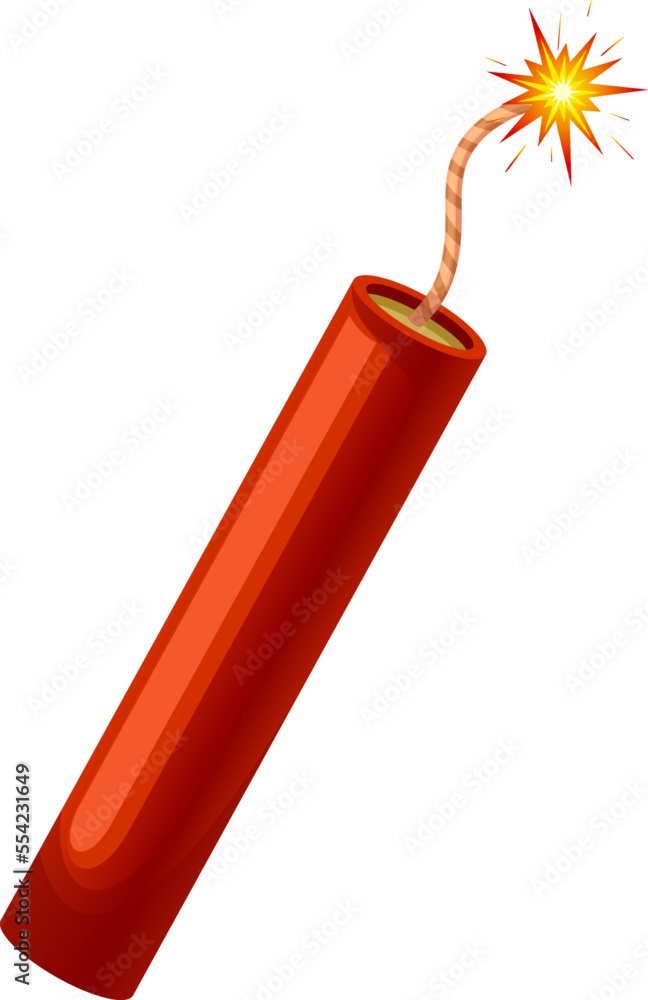 dynamite tnt cartoon. bomb fuse, fire explosion, explosive boom, detonator war, burning wick ...
