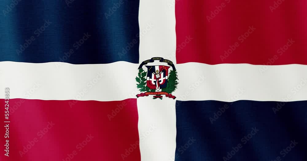 Dominican flag seamless loop animation. 4k animation background with ...