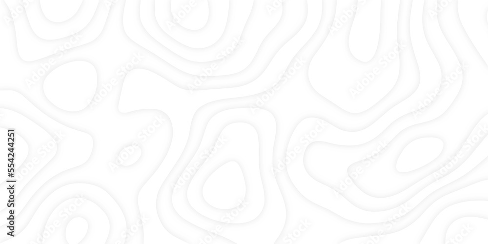 Abstract 3d wavy line paper cut white background.realistic papercut ...