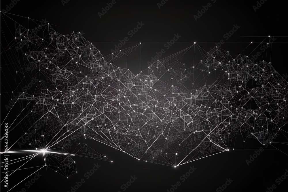 Tech Abstract Wireframe Background. Generative AI Stock Illustration ...