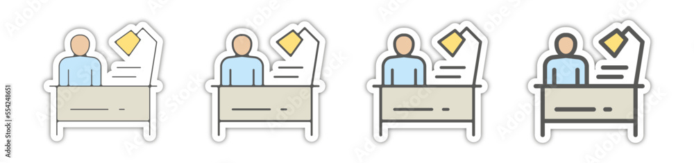 Pictogramme icones et logo poste bureau travail entreprise office ...