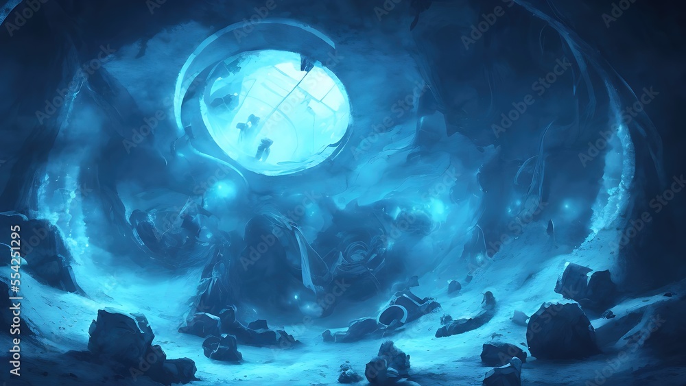 A portal to the void deep below the mariana trench, Illustration ...