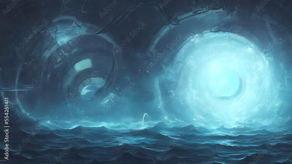 A portal to the void deep below the mariana trench, Illustration ...