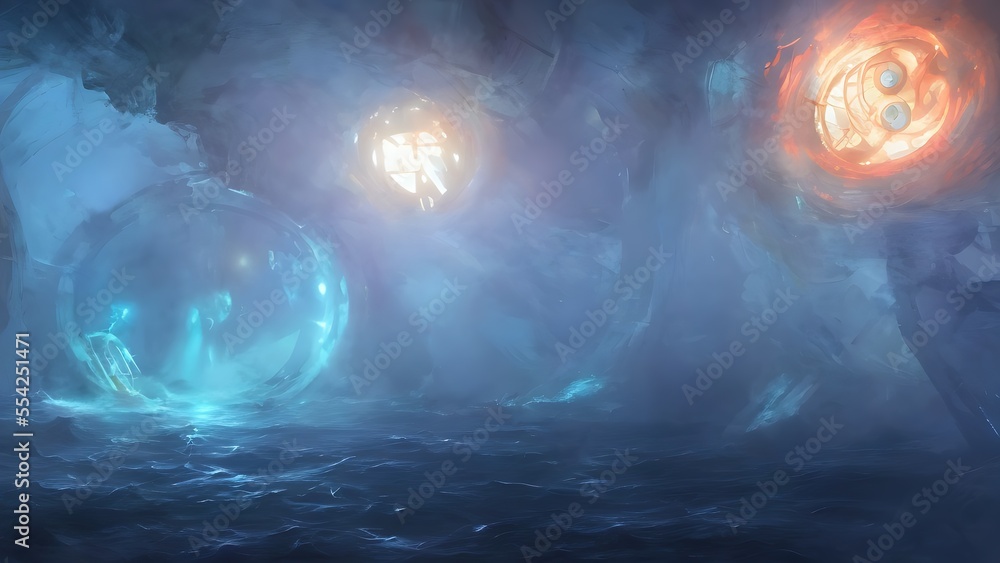 A portal to the void deep below the mariana trench, Illustration ...