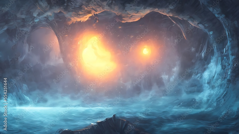 A portal to the void deep below the mariana trench, Illustration ...