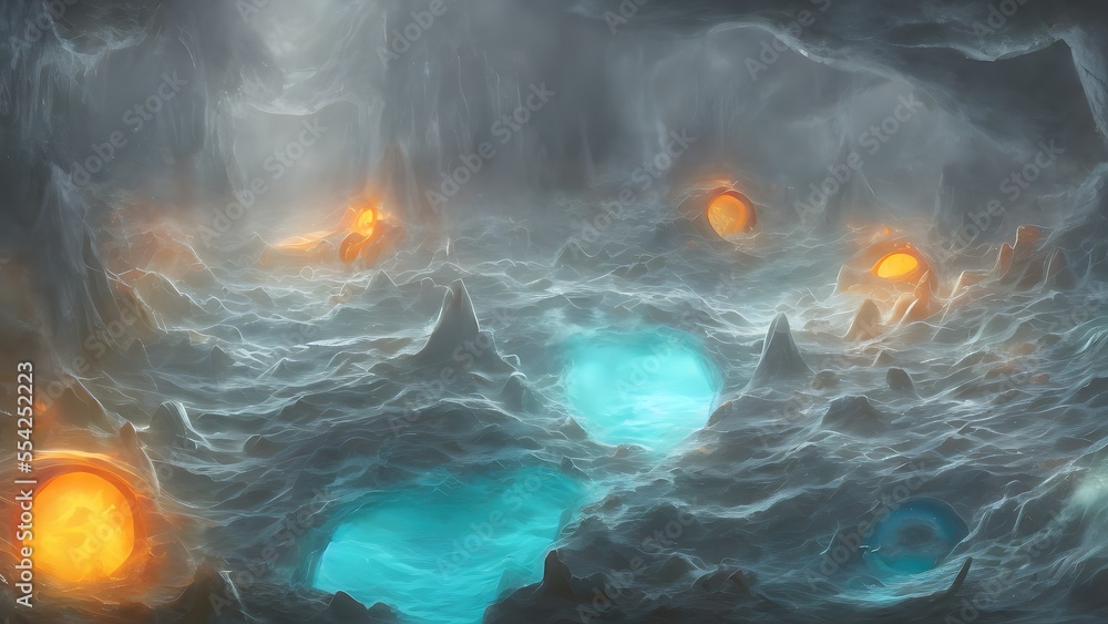 A portal to the void deep below the mariana trench, Illustration ...