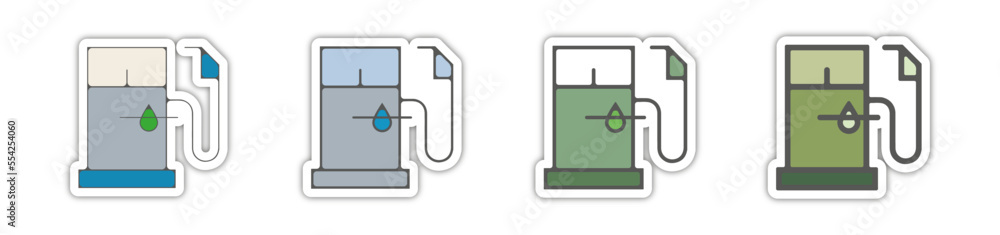 Pictogramme icones et logo station carburant energies couleur relief ...