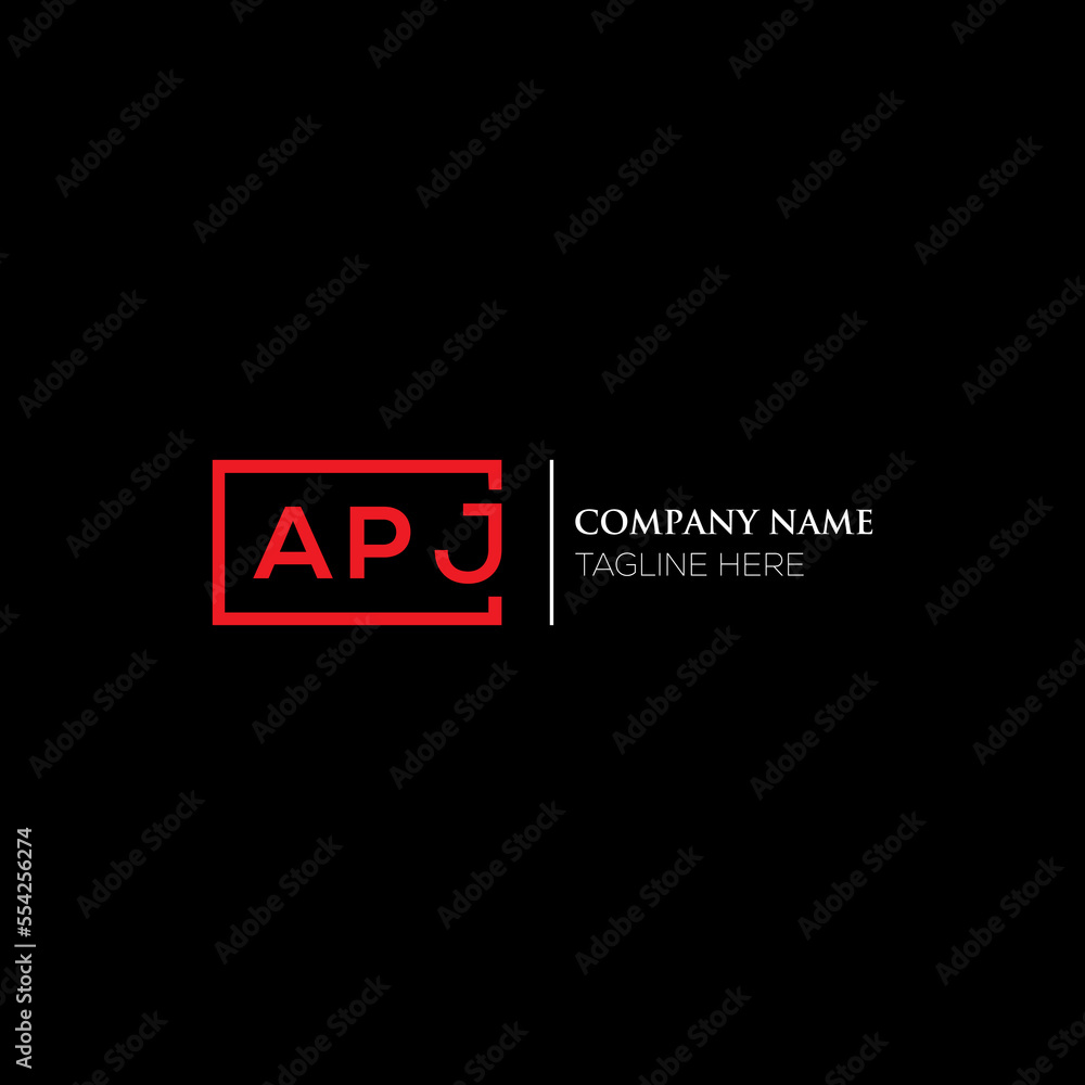 APJ letter logo design on black background. APJ creative initials ...
