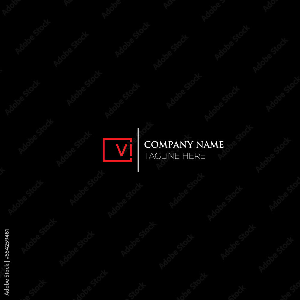 VI letter logo design on black background. VI creative initials letter ...
