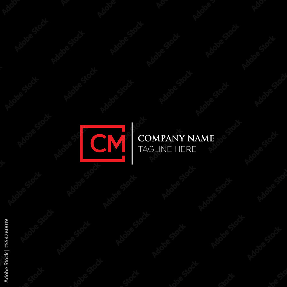 CM letter logo design on black background. CM creative initials letter ...