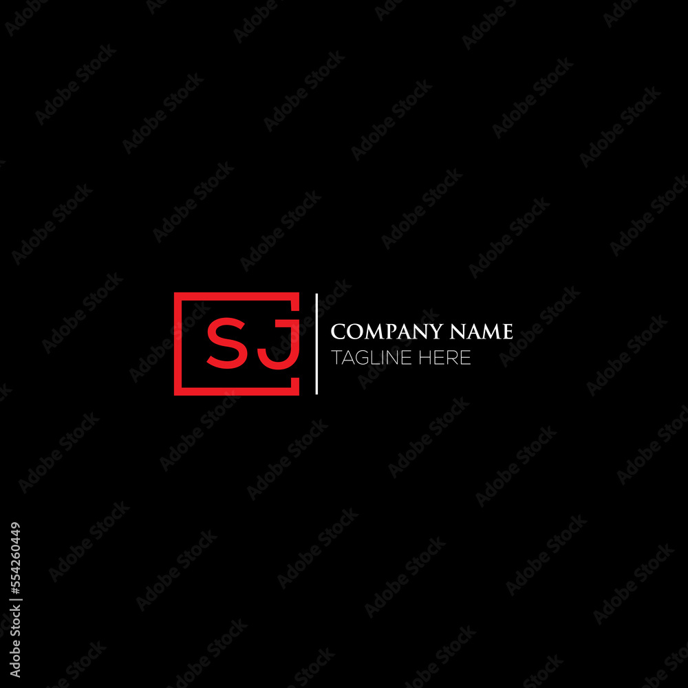 SJ letter logo design on black background. SJ creative initials letter ...
