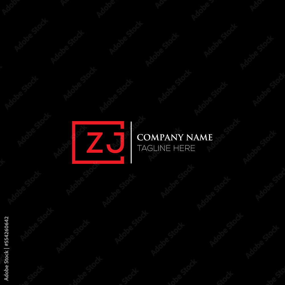 ZJ letter logo design on black background. ZJ creative initials letter ...