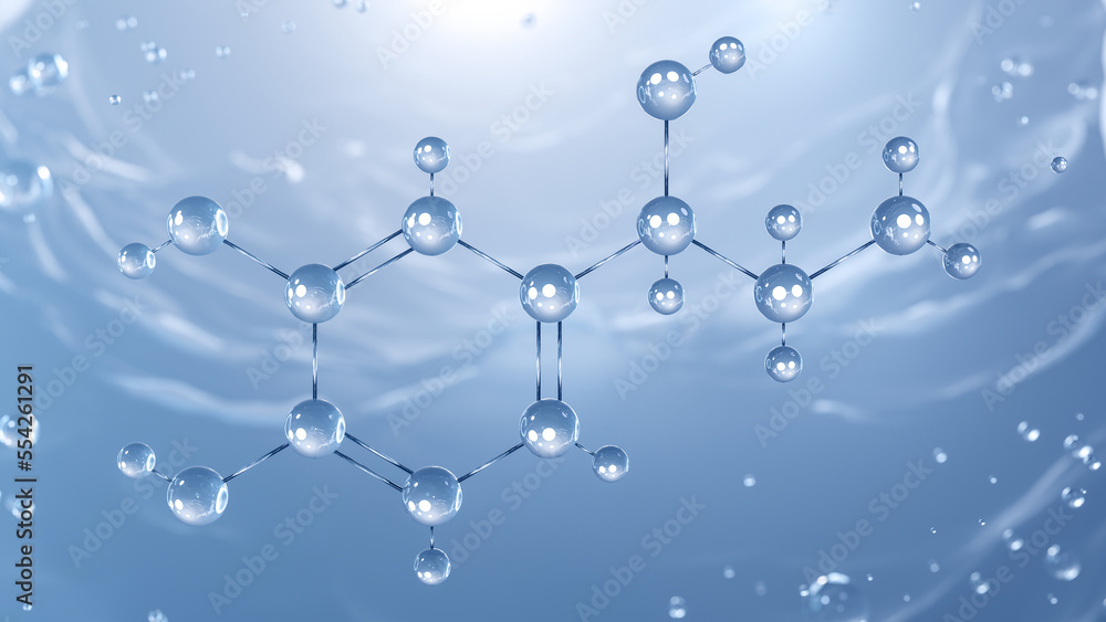 noradrenaline molecular structure, 3d model norepinephrine, structural ...