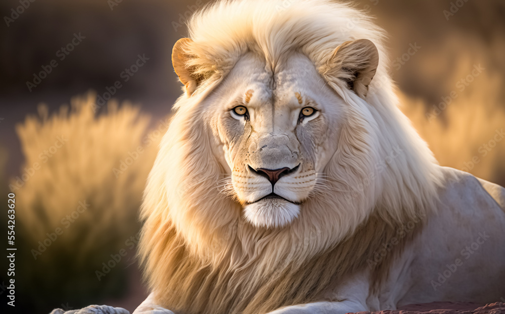 Magnificent Lion king , Portrait of majestic white lion on black ... Magnificent Lion king , Portrait of majestic white lion on black ...