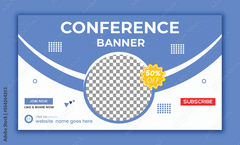 Vetor de Conference banner web page banner and video thumbnail design ...
