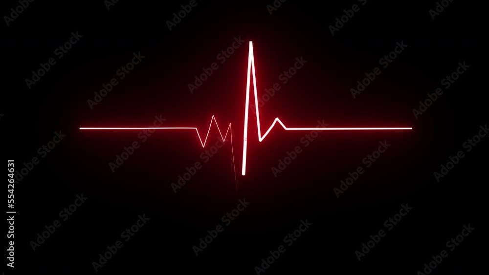Red cardiac waveforms graph of heart cardiogram, ecg or ...