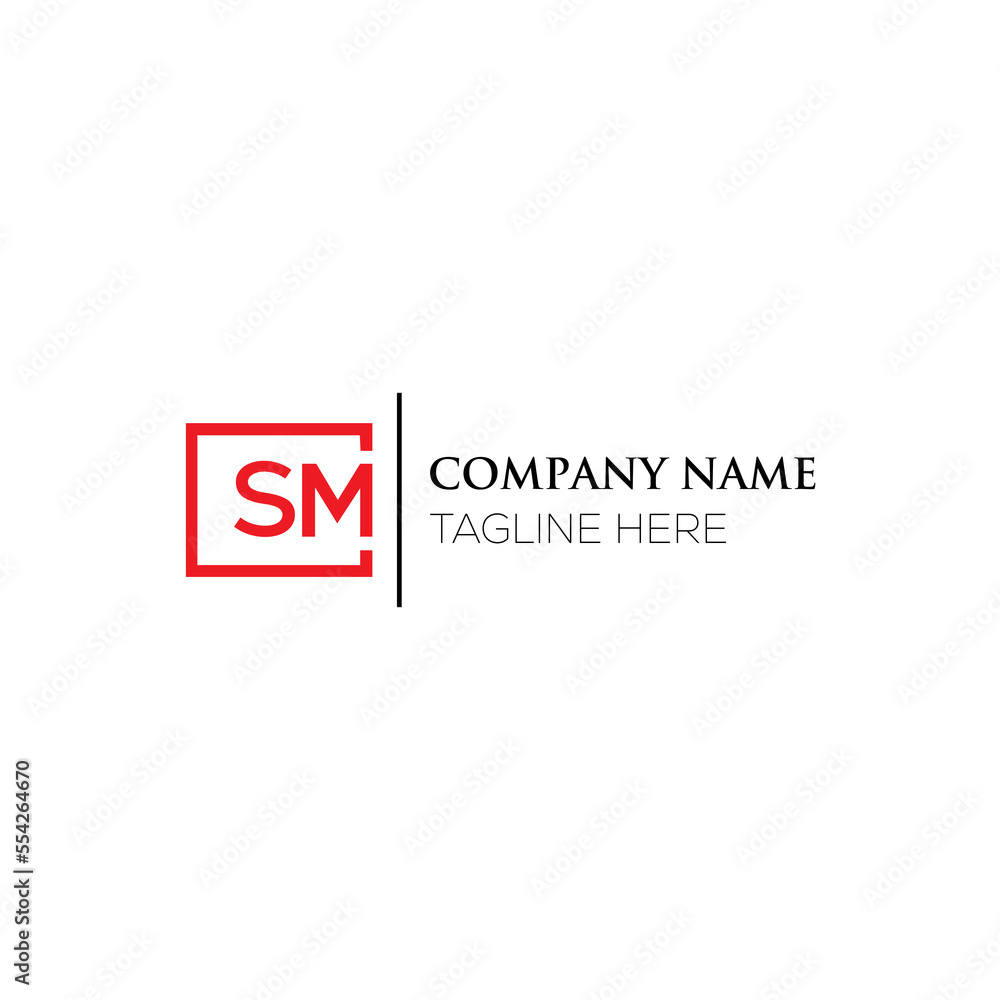 SM letter logo design on black background. SM creative initials letter ...