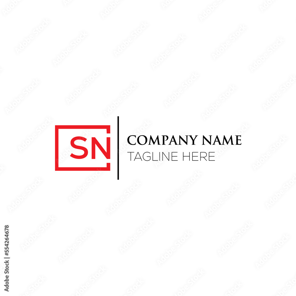 Vecteur Stock SN letter logo design on black background. SN creative ...