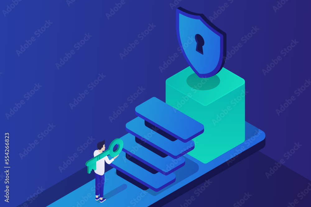 Isometric Cyber Security Stock Vector | Adobe Stock