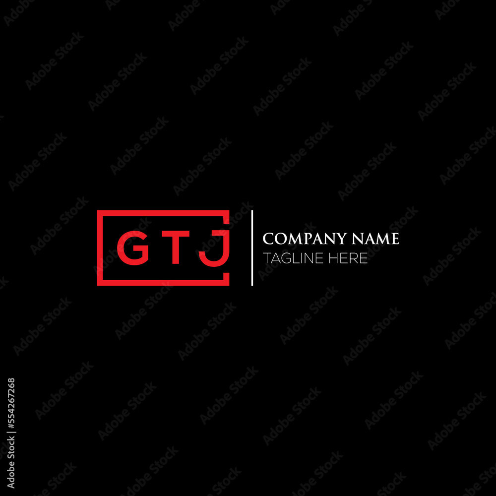 GTJ letter logo design on black background. GTJ creative initials ...