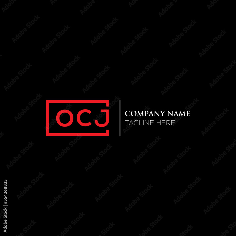 OCJ letter logo design on black background. OCJ creative initials ...