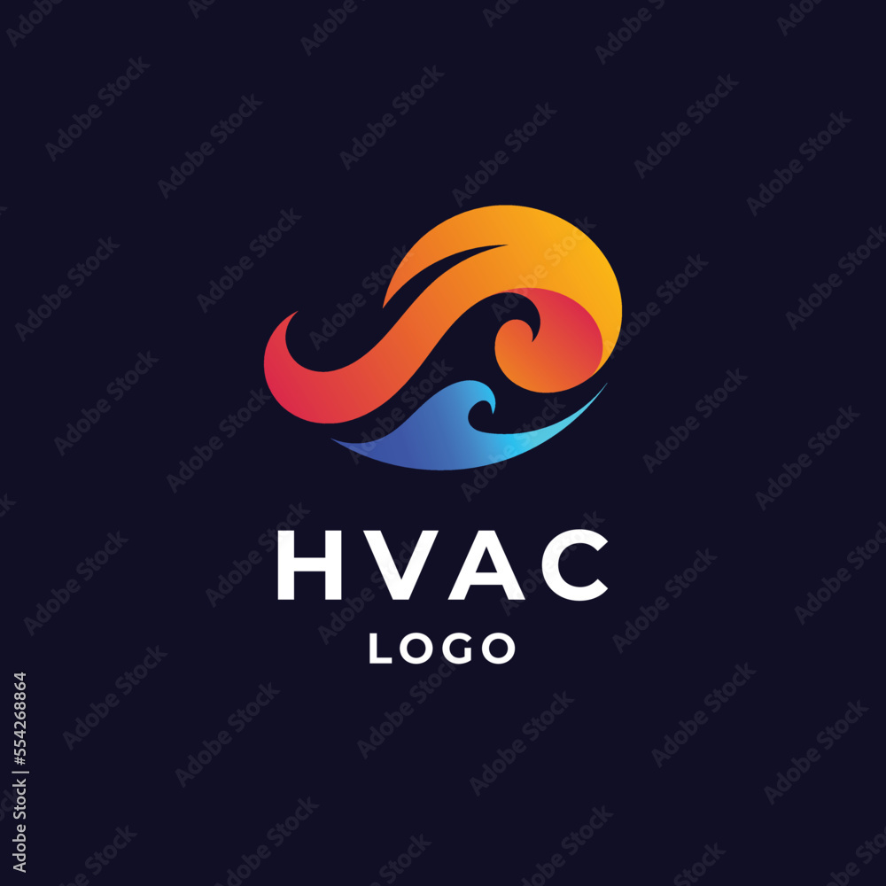 colorful fire and ice logo for HVAC and refrigeration Stock Vector ...