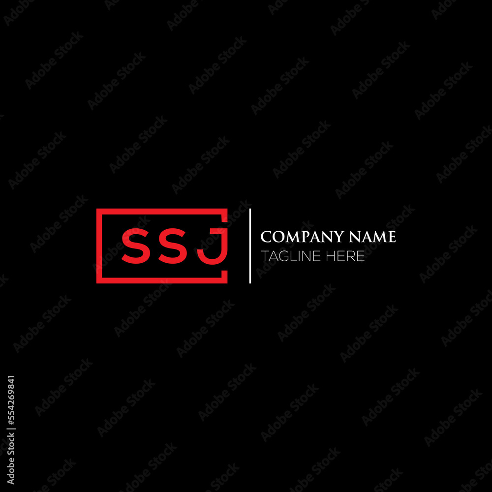 Vecteur Stock SSJ letter logo design on black background. SSJ creative ...