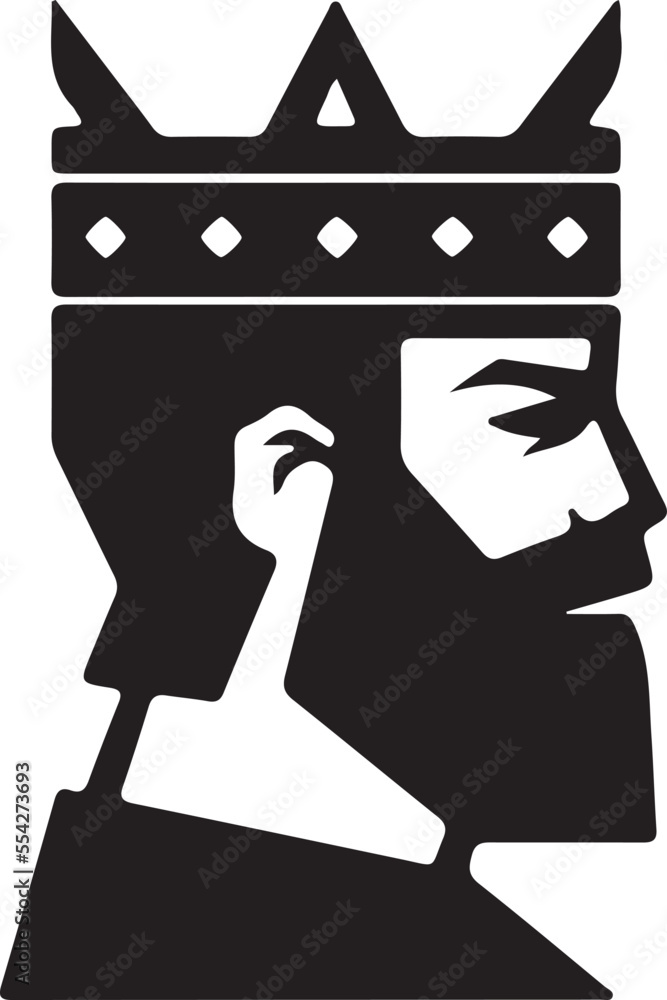 Vetor do Stock: Logo de Rey, Logo de hombre con barba, icono de hombre ...