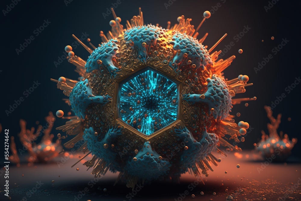 Virus Model Visible through Microscope. Nonliving Infectious Particles ...