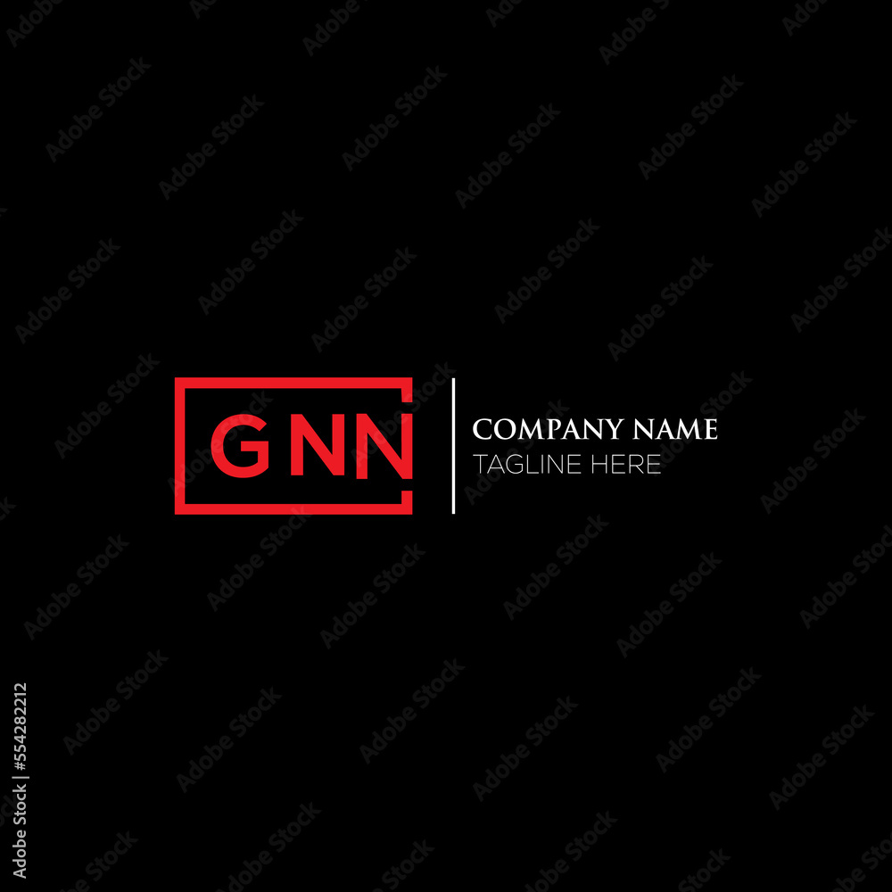 GNN letter logo design on black background. GNN creative initials ...