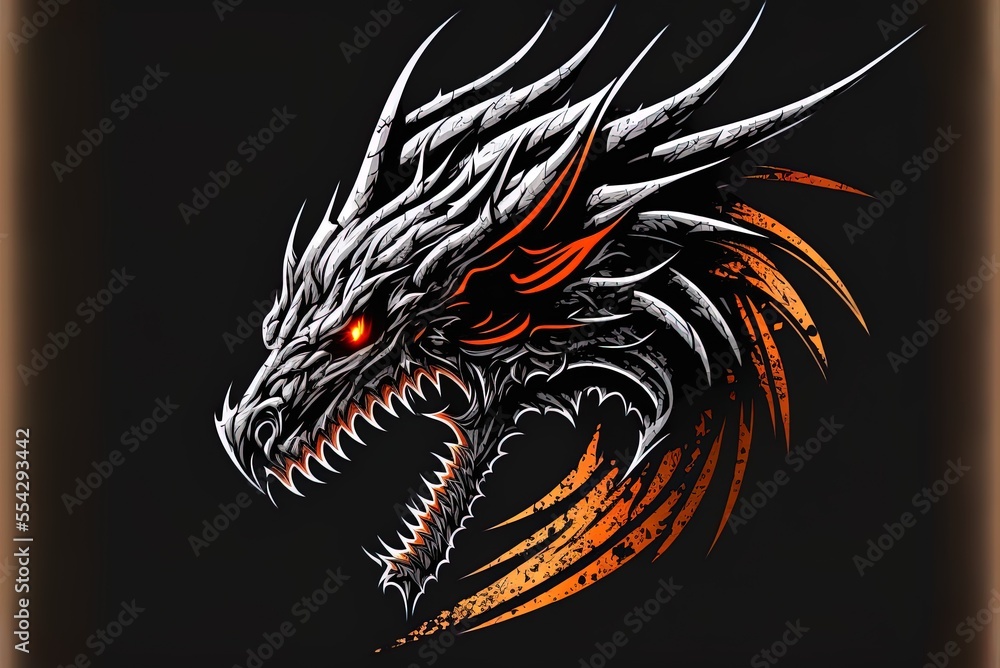 Dragon icon representing strength and power for your company ...